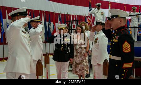 U.S. Marine Lt. Col. Kevin C. Trimble (left), Battalion Commander of ...