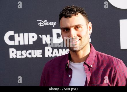 Dane DiLiegro poses at the premiere of the film "Chip 'n Dale: Rescue ...