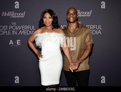 Charlamagne tha God, right, and wife Jessica Gadsden attend The ...