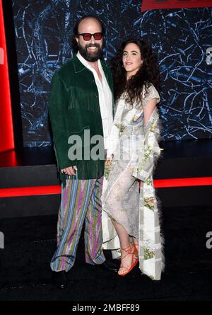 Brett Gelman, left, and Ari Dayan attend the premiere of "Stranger ...