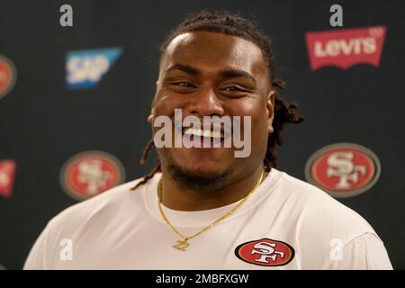 San Francisco 49ers' Kalia Davis takes part during the NFL team's ...