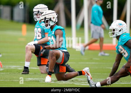 Miami Dolphins linebacker Channing Tindall (41) on the sideline against ...