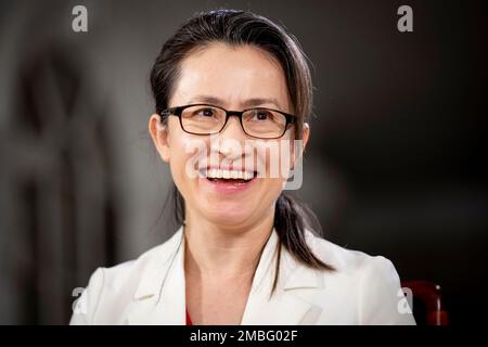 Taiwan's chief U.S. envoy Bi-khim Hsiao poses for a photo following an ...
