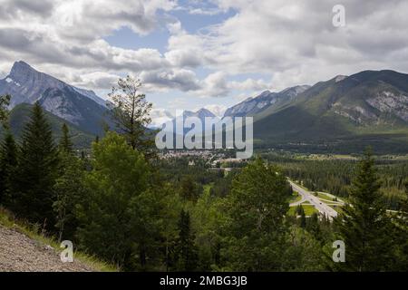 Fantastic panorama of Banff. Nature landscape - snowy peaks mountains ...
