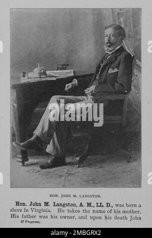Black and white portrait of John M Langston, an American abolitionist ...