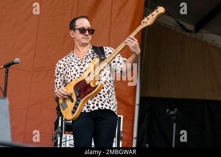 George Gekas of The Revivalists performs at the New Orleans Jazz and ...