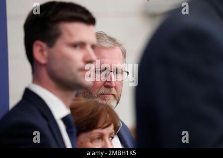 Ulster Unionist leader Doug Beattie (right) and deputy Robbie Butler at ...