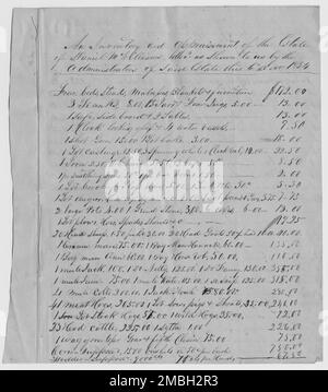 Inventory and appraisement of the estate of Daniel McWilliams, 1854-12 ...