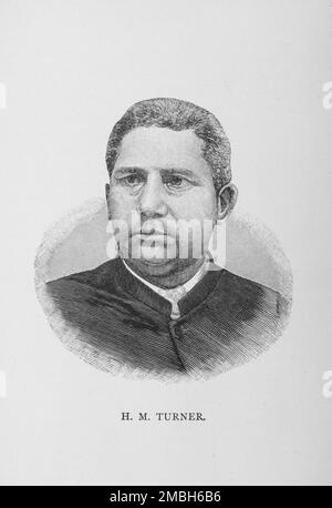 Black and white portrait of Henry M Turner, a minister, politician, and ...