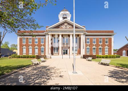 Cochran, Georgia, USA - April 19, 2022: Plaque tells the history of ...