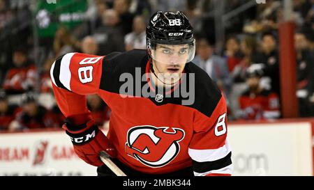 New Jersey Devils defenseman Kevin Bahl (88) during the first period of ...