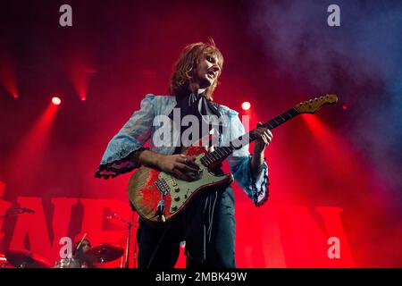 Thomas Raggi of Maneskin performs at the Coachella Music & Arts ...