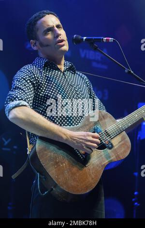 Singer Jairo Zavala, artistically known as Depedro performs on stage at ...