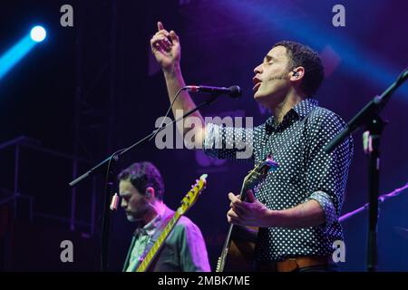 Singer Jairo Zavala, artistically known as Depedro performs on stage at ...