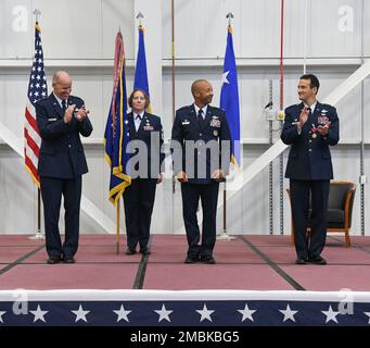 Pictured left to right are Command Sgt. Maj. Maurice D. Parker, Col ...