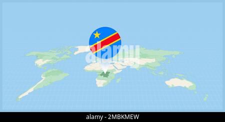 map of DR Congo and location on Africa map. Vector illustration Stock ...