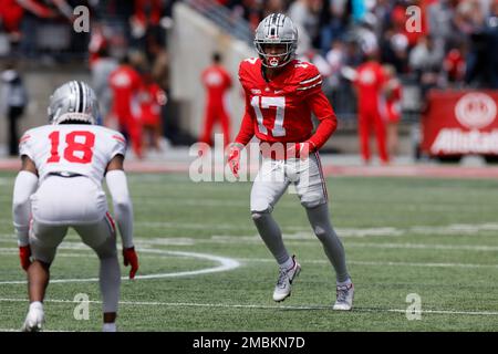Ohio State receiver Kyion Grayes plays during their NCAA college ...