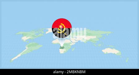 Location of Angola on the World Map with Enlarged Map of Angola with ...