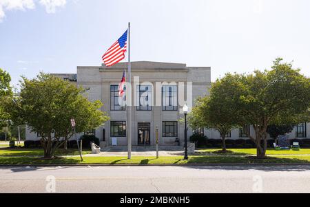 Adel, Georgia, USA - April 17, 2022: The old business district on ...