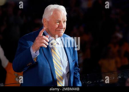Former hockey player, coach, and announcer Terry Crisp is honored ...