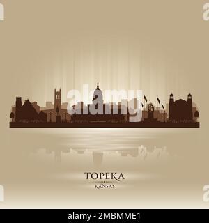 Topeka Kansas city skyline vector silhouette illustration Stock Vector ...