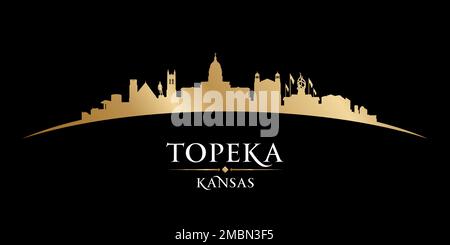 Topeka Kansas USA City Skyline Silhouette. Hand Drawn Sketch. Vector ...