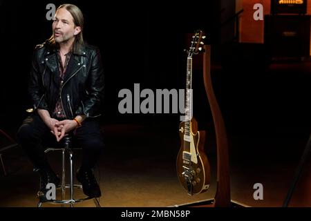 Sergio Vallin, guitarist for the rock group Mana, poses with his ...