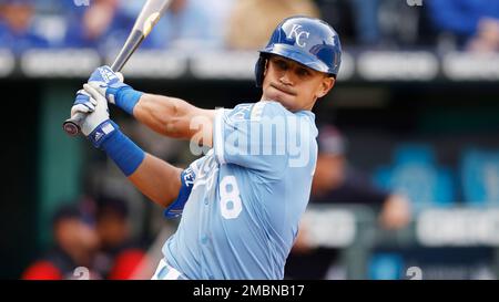 The Kansas City Royals' Nicky Lopez celebrates his double, beating the ...