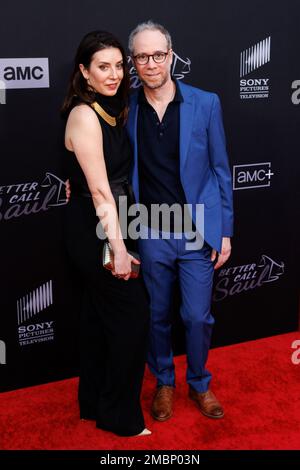 Addie Hall, left and Kevin Sussman arrive at the premiere of the final ...