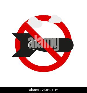 Stop bombing, no bomb sign, symbol against war, vector illustration ...