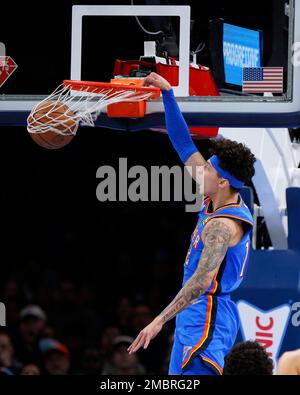 Oklahoma City Thunder forward Lindy Waters III (12) during an NBA media day Monday, Sept. 26 ...