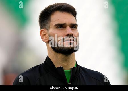 Croatia's goalkeeper Ivica Ivusic lines up ahead of the UEFA Nations ...