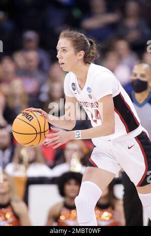 Stanford guard Lacie Hull controls the ball during a college basketball ...
