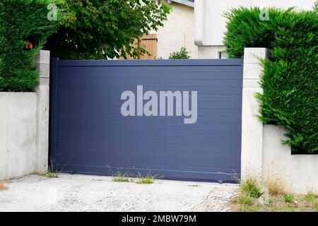 modern grey gate aluminum home portal gray door suburban house in ...