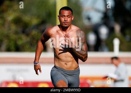 Defensive back Isaiah Pola-Mao smiles during Southern California's ...