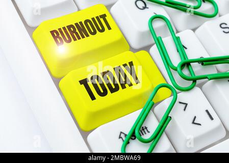 Conceptual display Burnout, Word for Feeling of physical and emotional ...