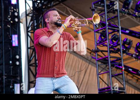 Jon Lampley of O.A.R. performs at the Innings Festival at Raymond James ...
