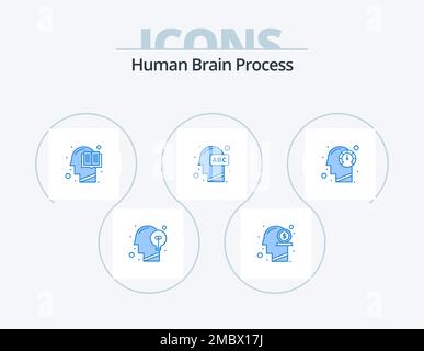 Human Brain Process Blue 5 Icon Pack Including failure. mind. human. relax. balance. Creative ...