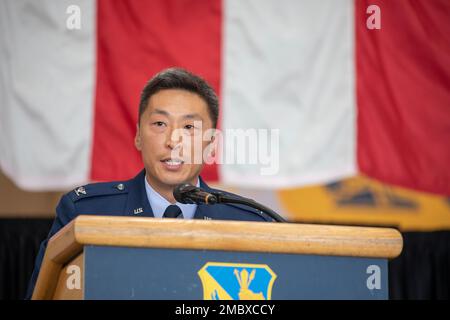 Col. Jun Oh, 374th Operations Group commander, left, stands at ...