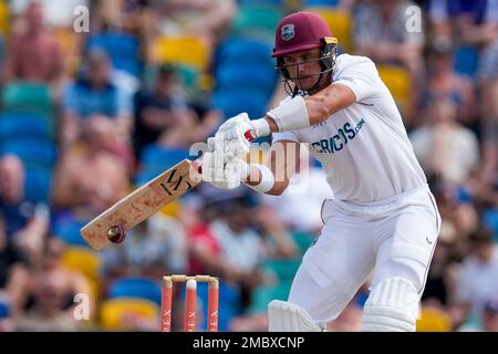 West Indies' Joshua Da Silva celebrates after he scored a century ...