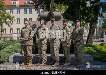 Command Sgt. Maj. Kenneth Chaney (left), outgoing senior enlisted ...