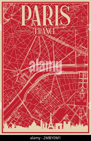 Road network poster of the downtown PARIS, FRANCE Stock Vector Image & Art - Alamy