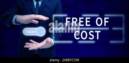 Conceptual caption Free Of Cost. Business overview No price for a trial ...