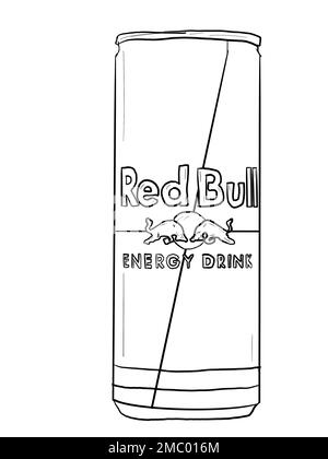 Red Bull Can Drawing
