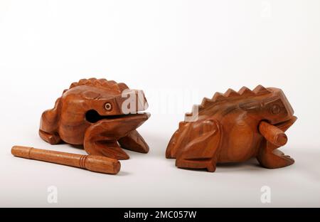Large wooden Frog scraper guiro Stock Photo - Alamy