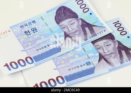 South Korean 1000 Won banknote, asiatic county, South Korea Stock Photo ...
