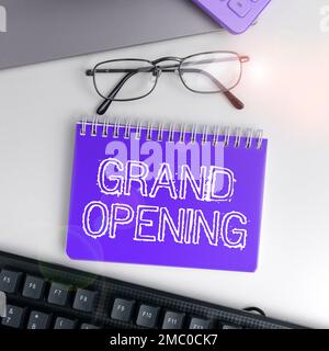 Text showing inspiration Grand Opening, Word for Ribbon Cutting New ...