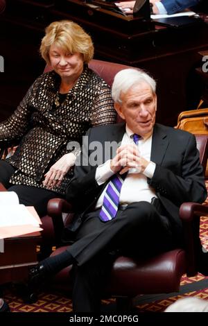 Virginia State Sen. Janet Howell, D-Fairfax, smiles after her remarks ...