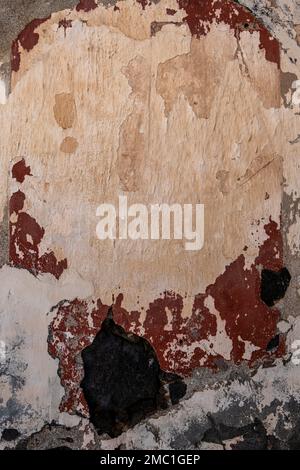 Rough plastered wall with peeling red paint Stock Photo - Alamy