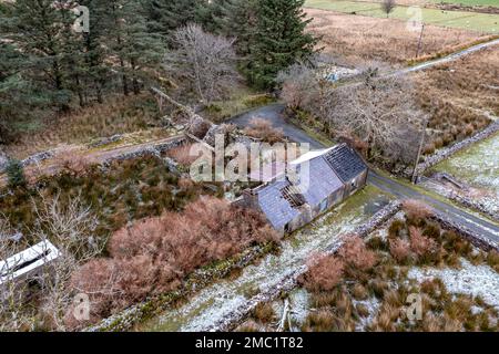 Aerial view of the Dunlewy Ghost Town in County Donegal - Ireland Stock ...